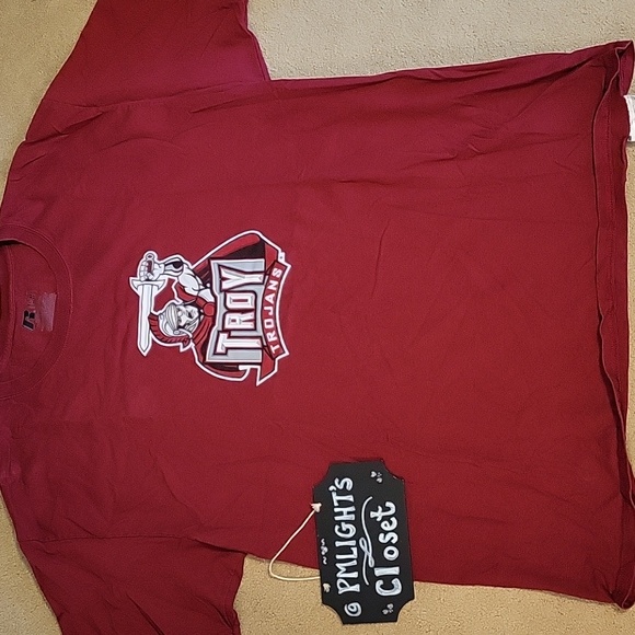 Russell Athletic | Shirts | Russell Athletic Red Troy Trojans Mens Tee ...